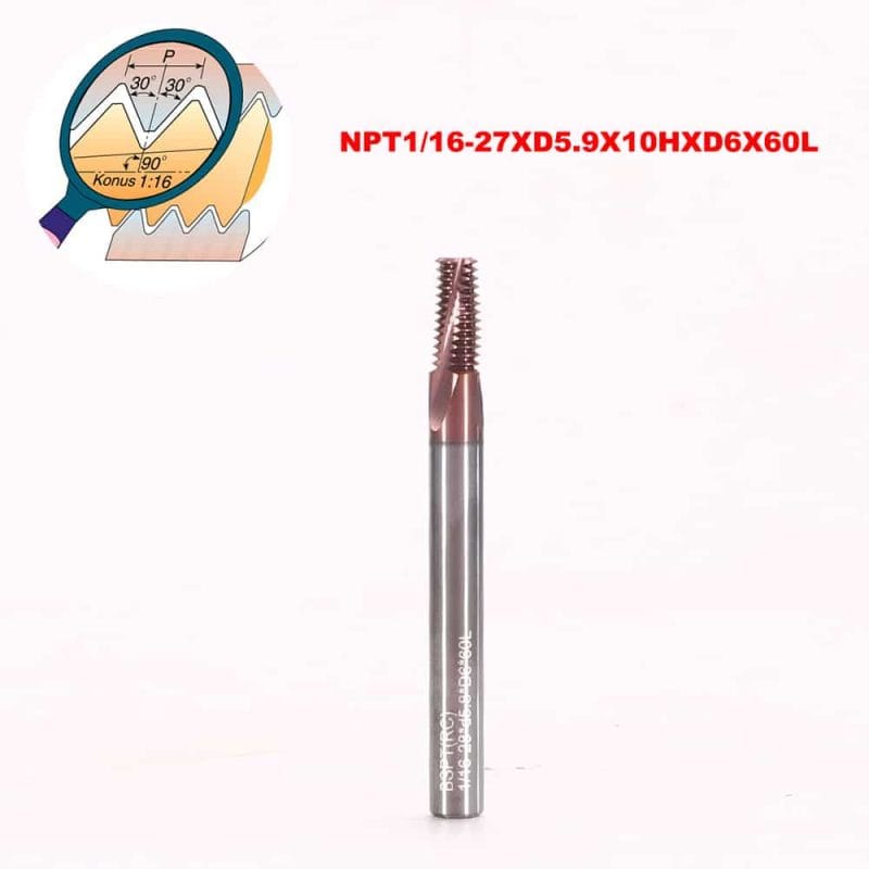 HARTWANA Thread Mill Carbide Thread Mills Tialn Coating Helical Flute ...